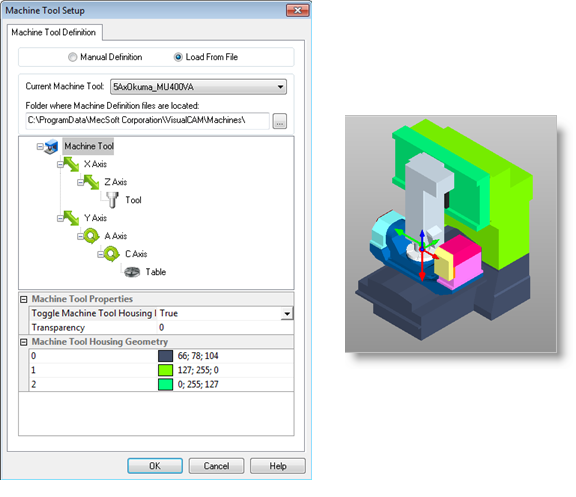 MILL Module > Creating Machining Operations > Machine > Load From File